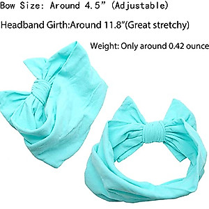 20 Colors Super Stretchy Soft Knot Baby Girl Headbands with Hair Bows Nylon Head Wrap For Newborn Baby Girls Infants Toddlers Kids