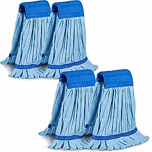 4 Pack - Large Microfiber Tube Mop 400GSM - Heavy Duty Industrial Wet Mop Head Refill,Commercial, Thick Fiber, Replacement Heads, Extra Absorbent