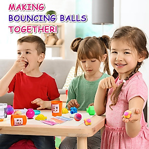 Bouncy Ball Kit Creative Party Favors for Kids, FunKidz Make Your Own Magic Balls Individual 12 Bottles Pack Making Bouncy Balls DIY Craft Kit for Boys Girls