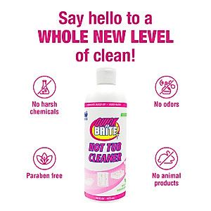 Quick N Brite Heavy Duty Hot Tub Cleaner Kit - Non-abrasive Cleaning Gel with Sponge and Cloth, 16 oz. (Packaging May Vary)