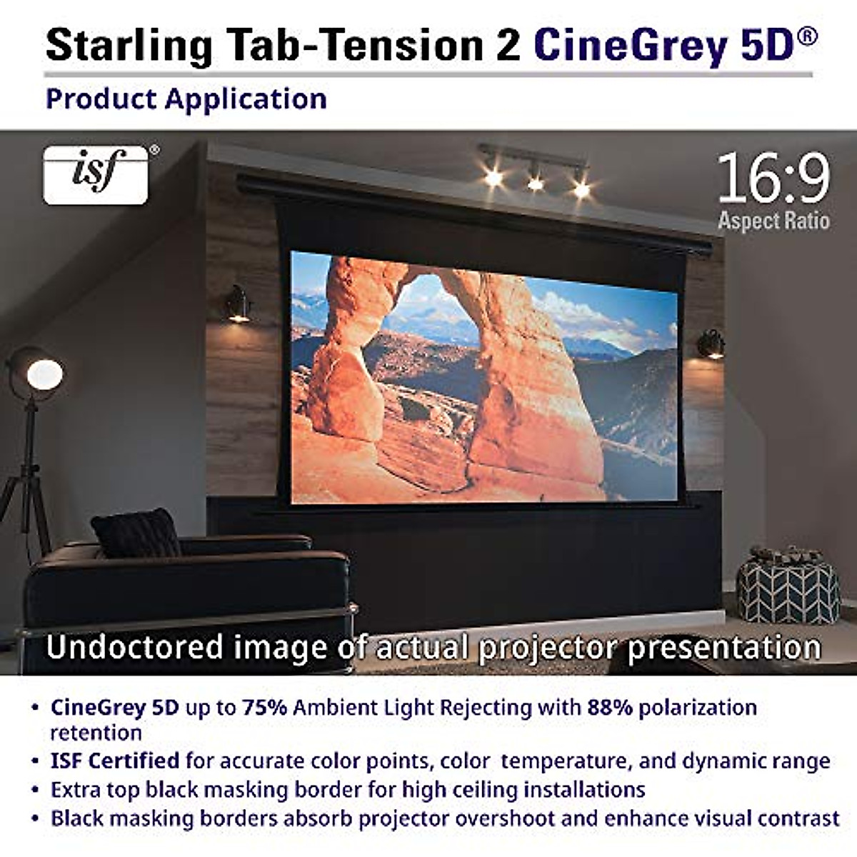 Elite Screens Starling Tab-Tension 2 CineGrey 5D, 92" 16:9, 8K 4K Ultra HD Ready Ceiling and Ambient Light Rejecting Electric Projector Screen, CineGrey 5D Projection Material, STT92UHD5-E12