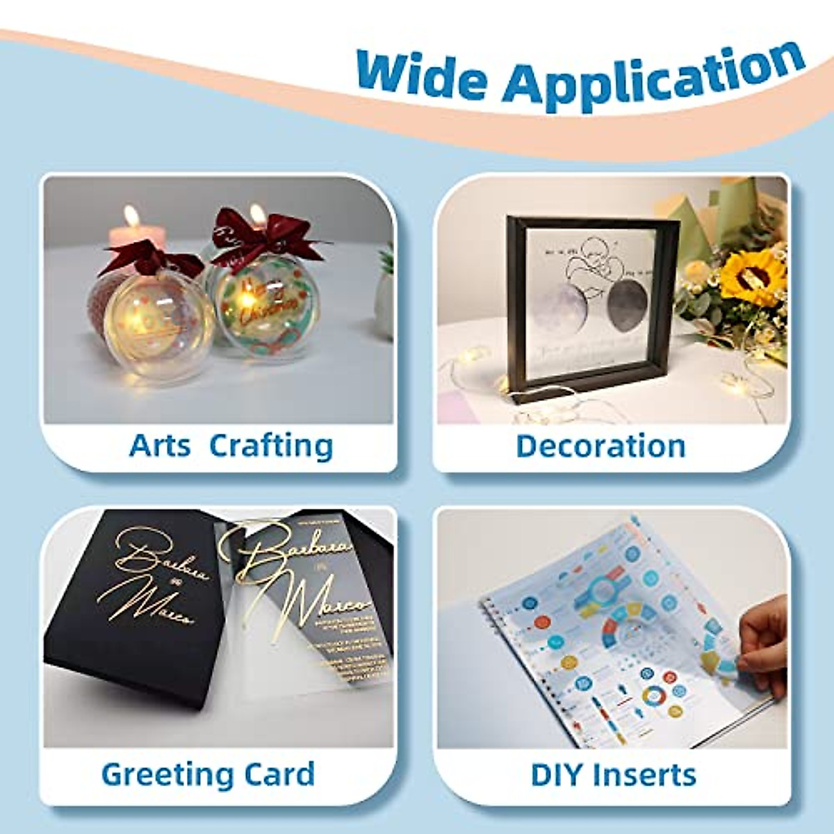 100 Sheets 8.5x11 Laser Transparency Film for Printers