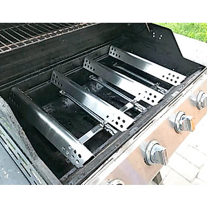 Shengyongh SS46346015 (4-Pack) Stainless Steel Burner and Heat Plate Replacement Part for Charbroil 463446015, 463447018, Charbroil Convectional 463446017 Gas Grill Models