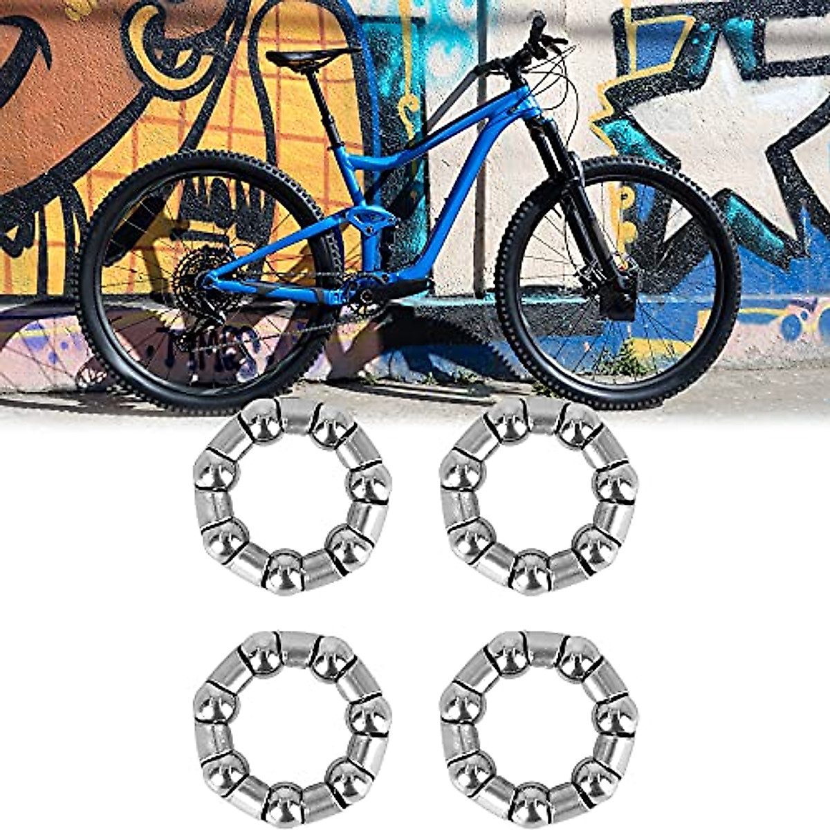 X AUTOHAUX 4pcs 25mm x 7 Ball Bearing Cages Crank Bearings Rear Wheel Bearing Retainer for Bicycle