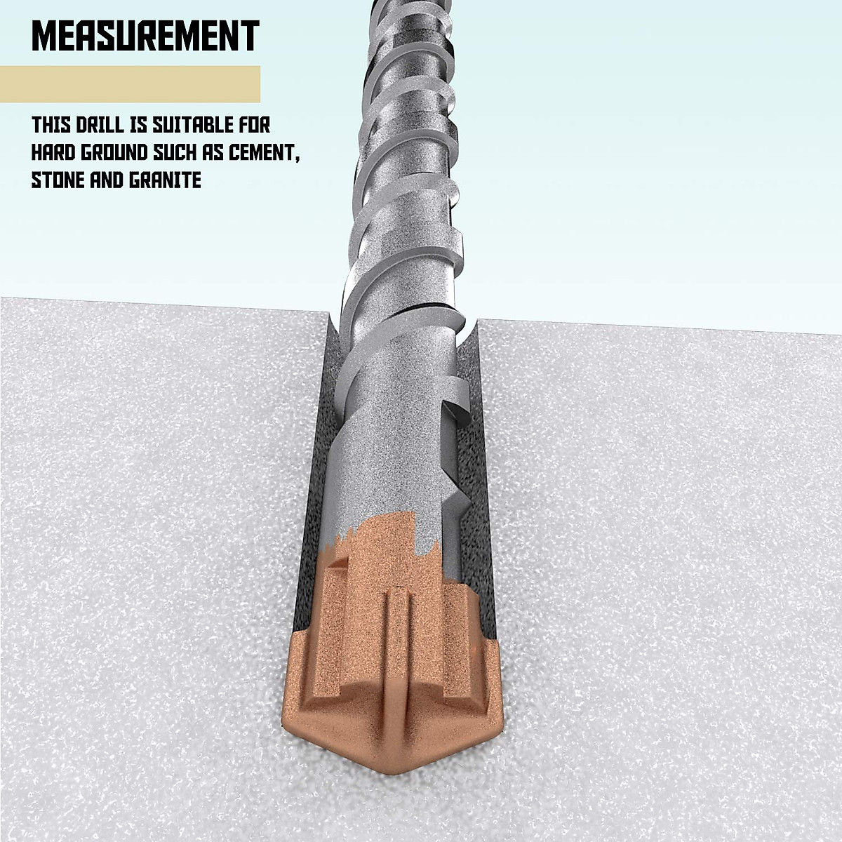 TANG SDS Plus 1-3/8 Inch x 13-3/4 Inch Roatry Hammer Drill Bit for Installation Outdoor Fence Panels Safety Pool Fence Kit