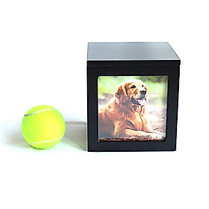 Heavenly Home Pet Keepsake Multiple Photo Cube Pet Urn for 1 to 4 Pictures Cremation Memorial for Pet Lovers Acrylic Glass Photo Protector Resting Place for Cat or Dog (90 Cubic Inches)