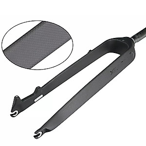 BestParts Toseek MTB Front Fork 1-1/8" Full Carbon Fiber Rigid Disc Brake 3K T800, Threadless Straight Tube Superlight Mountain Bike Forks 28.6mm, 29"