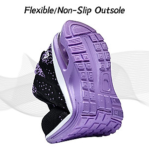 PERSOUL Air Shoes for Boys Girls Kids Children Tennis Sports Athletic Gym Running Sneakers (Violet Size 7 Toddler)