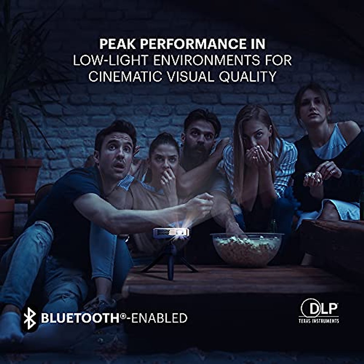 KODAK Luma 400 Portable HD Smart Projector | Wi-Fi, Bluetooth, HDMI & USB Compatible Mini Home Theater System Up to 150” | 720p Native Resolution (4K), 200 ansi Lumens | Tripod Included