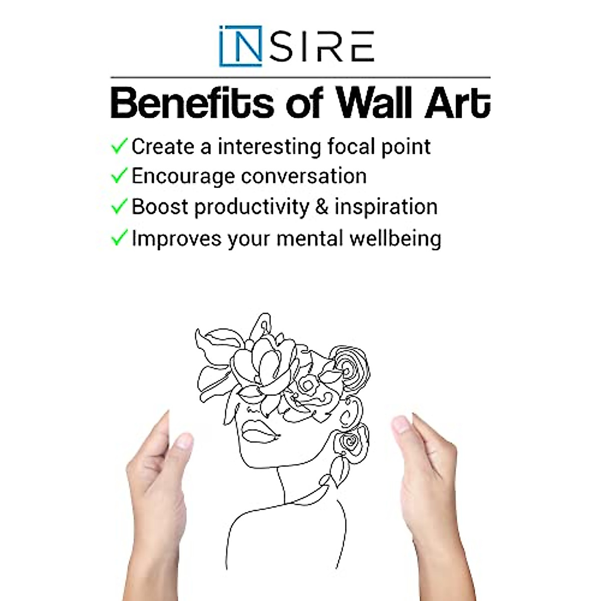 Insire Black And White Minimalist Wall Art Line Drawing Wall Art Abstract Woman Wall Art, Line Art Wall Decor Black And White Abstract Wall Art, Feminine Wall Art - Set of 4 (8x10) Unframed