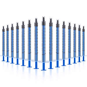 Nuanchu 15 Pieces 1 ml Plastic Syringes with Measurement Multiple Uses Tools for Measuring Liquids, Watering, Feeding Pets, Oil or Glue Applicator