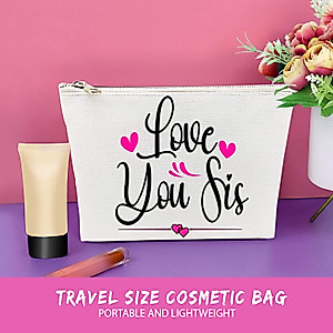 yongjoy Sister Gifts from Sisters,Gifts for Sister,Birthday Gifts for Sister,Sister Makeup Bag Gift,Love You Sis