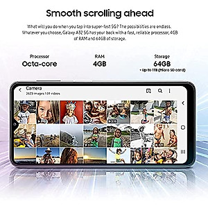 SAM SUNG Galaxy A32 5G Supported | Boost Carrier Locked | (Boost Mobile Phones) Packaging | 4GB, 64GB Black (New) | Android Smartphone | Best Affordable Smart Phone |, 6 x 4 x 2 (Renewed)