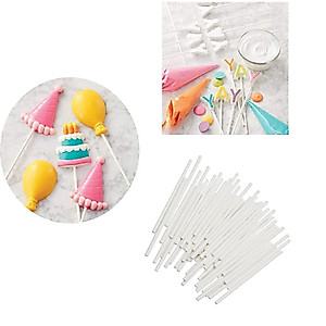 4 Inch White Lollipop Sticks, Lollipop Treat Sticks, for Homemade Candy, Cookies, Dessert, 200 Pcs