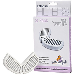 Pioneer Pet Replacement Filters for Ceramic & Stainless Steel Fountains, Raindrop Filters (3 Filters)