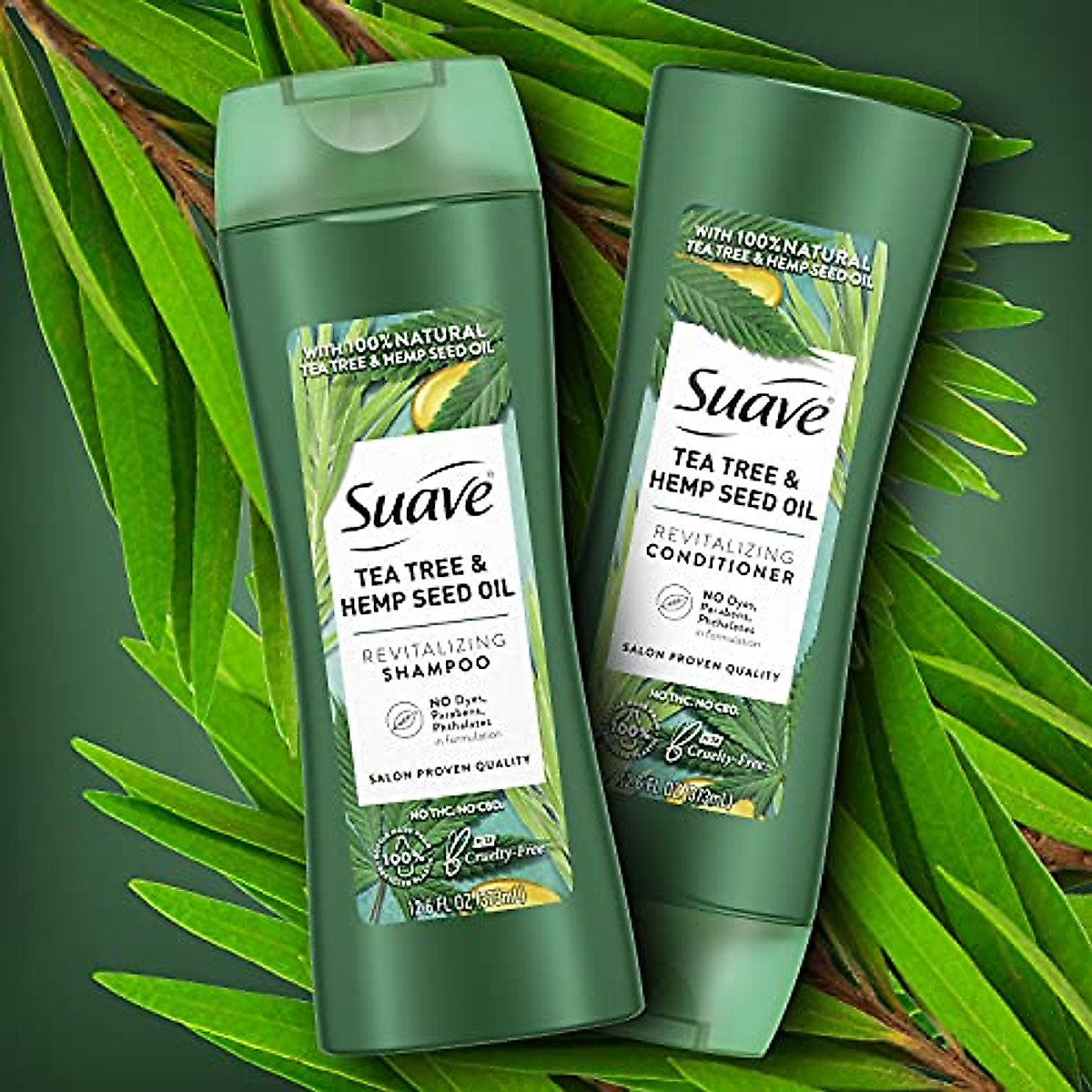 Suave Clarifying Shampoo for Oily Hair Tea Tree Hemp Seed Oil Paraben Free 12.6 oz
