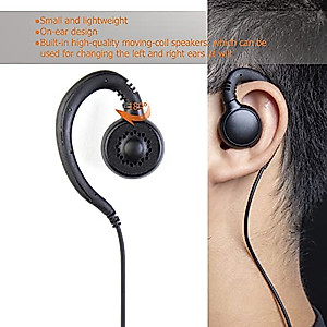 SHON Radio Law Enforcement earpiece - Walkie Talkie Headphones with Clear Mic and Speaker, Flexible G Type Swivel Ear Hook,Two Way Radio earpiece for Kenwood Police Walkie Talkies