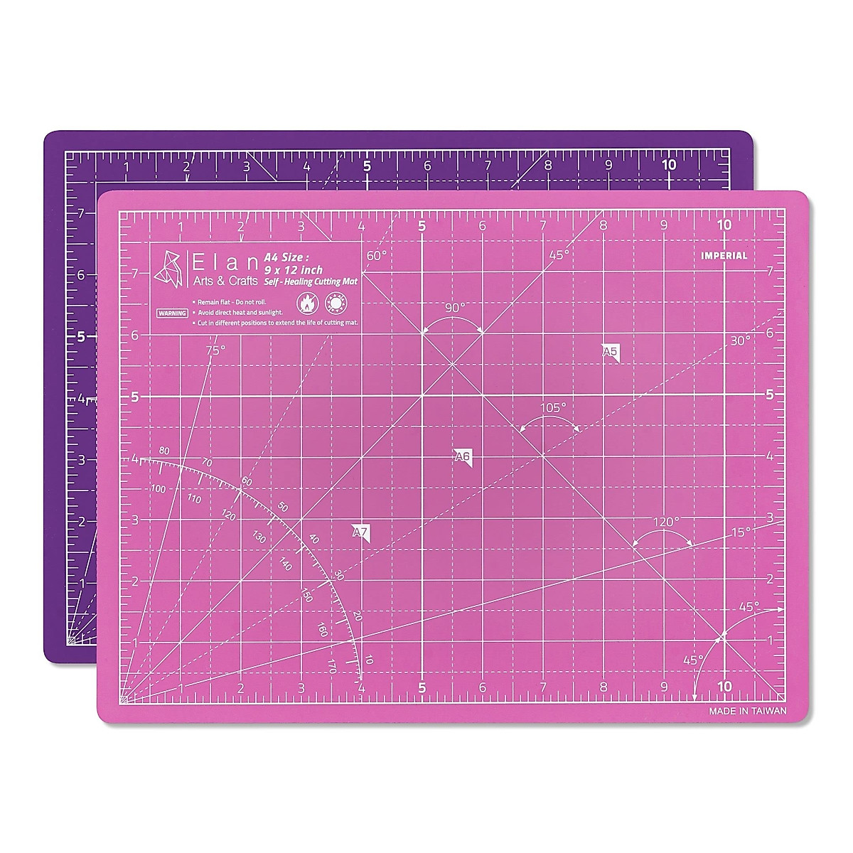 Elan Cutting Mat A1 Pink & Purple, Self Healing Cutting Mat 24 x 36 INCH, 5-Ply Craft Mat Pink, Hobby Cutting Mat 24x36 INCH, Large Cutting Mat, Quilting Cutting Board, Sewing Cutting Board 24 x 36 "
