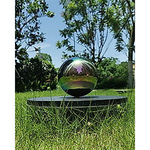 Pangmao Rainbow Gazing Globe Mirror Ball in Stainless Steel, Shiny Hollow Sphere Sparkling Housewarming Outdoor Ornament (6 Inch)