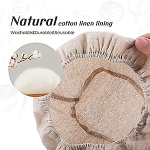 Joyyy Sourdough Bread Proofing Baskets with Liner, Dough Rising Ratten Bowl for Bread Making and Baking, Oval, 10 inch