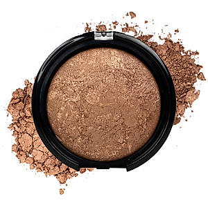 Palladio Baked Bronzer, Highly Pigmented and Easy to Blend, Shimmery Bronzed Glow, Use Dry or Wet, Lasts all day long, Provides Rich Tanning Color Finish, Powder Compact, Illuminating Tan