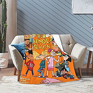 ORPJXIO Blanket Hey Anime Arnold! Throw Flannel Blanket Bed Blanket for Couch Sofa Bedroom Home Decor 50"x40"
