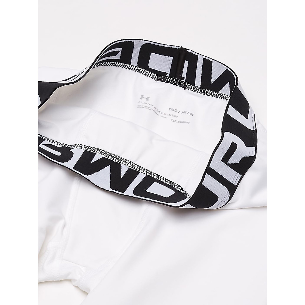 Under Armour Boys ColdGear Armour Baselayer Leggings, White (100)/Black, Medium