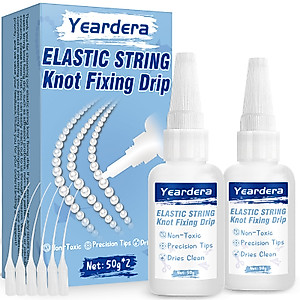 100g Clay Beads Bracelet String Professional Elastic String Kont Fixing Drip, Clear Bracelet Glue, Keep Stretchy Bracelet String Stay Perfectly Tied for Bracelet Beads, Jewelry Making Supplies