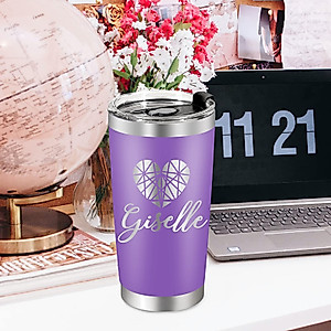 Personalized Tumbler with Engraved Name - 21 Designs Double Wall Insulated with Slider Lid 20oz Coffee Tumbler- Personalized Gift for Birthday Christmas for Men Women