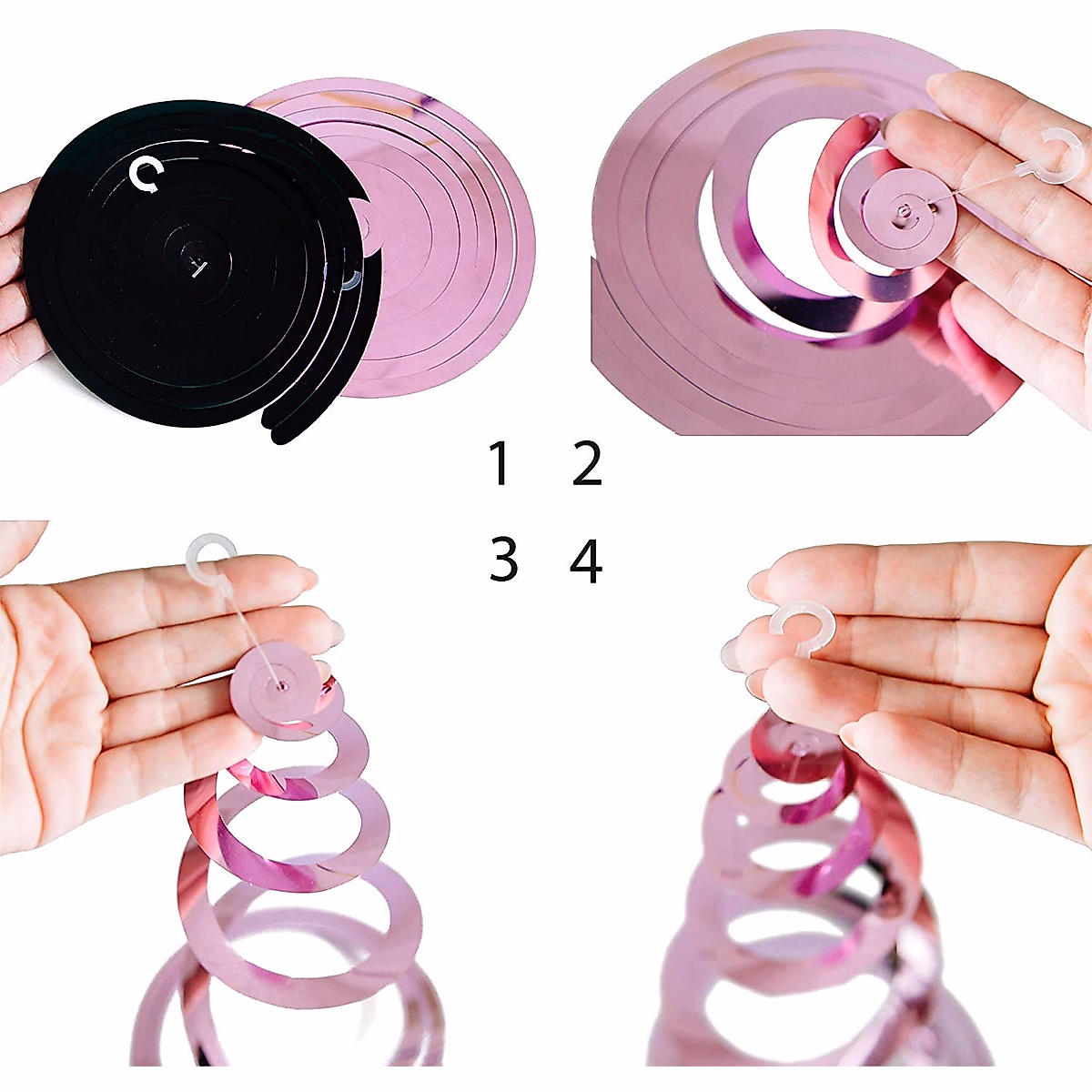 Minnie Swirl Hanging Decorations, 30pcs Ceiling Streamers for Mini Mouse Birthday Party, Cute Mouse Theme Decor Party Supplies Party Favors for Kids