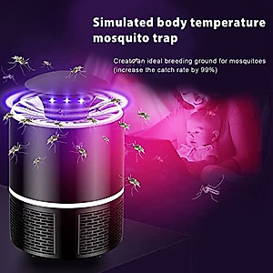 Bug Zapper, Fruit Flies Trap, Electric Mosquito & Fly Zappers/Killer - Insect Attractant Trap Powerful Little Gnats, Hangable Mosquito Lamp for Home, Indoor, Outdoor, Patio (Black)