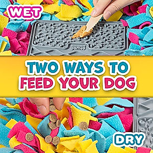 HOUNDGAMES Snuffle Mat for Small Dogs, Pet Foraging mat for Smell Training and Slow Eating, with Lick Pad, Slow Feeder, Sniffer, Foraging, Silicone, Pets, Puzzle