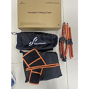 Sportneer Portable Folding Lightweight Camping Chair Camp Chair for Adults Foldable Compact Beach Backpacking Chairs Outdoor Chair for Camping Hiking Lawn Picnic Outside Travel (2, Orange)