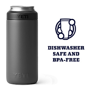 YETI Rambler 12 oz. Colster Slim Can Insulator for the Slim Hard Seltzer Cans, Charcoal (NO CAN INSERT)