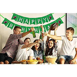 Football Happy Birthday Banner,Football Birthday Party Bunting Banner, Happy Birthday Sports Party Decorations