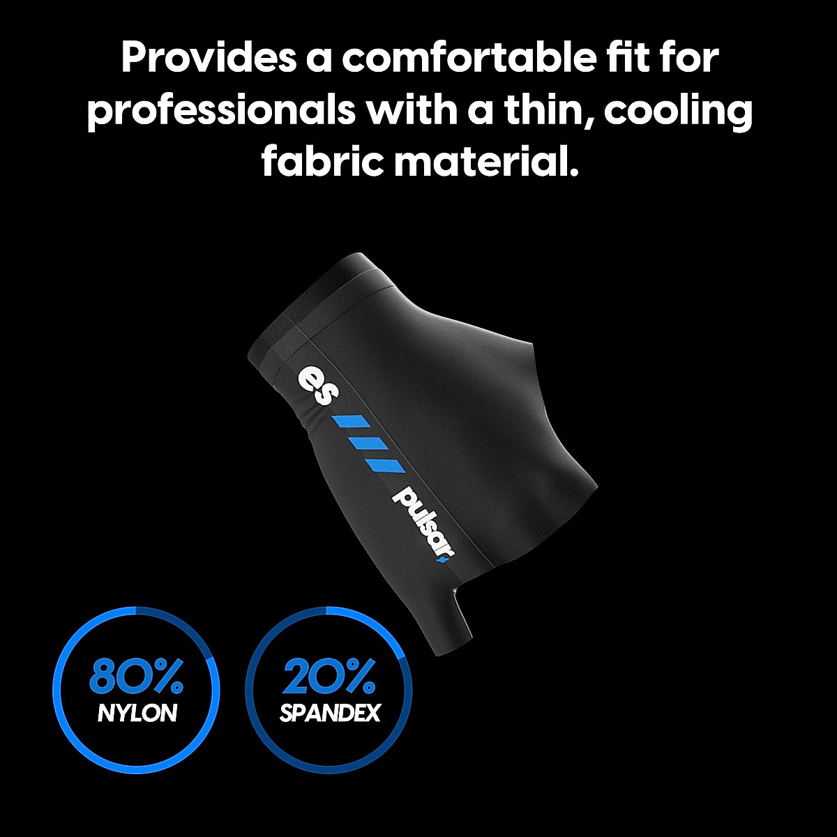 PULSAR eS Gaming Arm Sleeve for Esports Gaming Compression Sleeve, Finger Glove Large Black