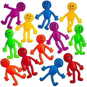 Stretchy Bendable Man (36 Pack) Assorted Fun Colors, A Sticky, Stretchable, Slimy, Gooey Texture, Toy for Stress Anxiety Relief, Great Party Favor, Stocking Stuffer