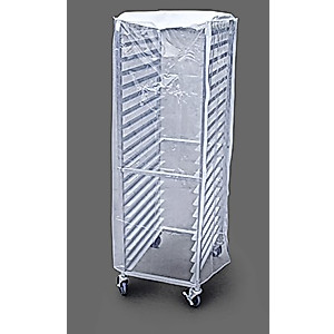 New Star Foodservice 530387 Commercial-Grade Sheet Pan/Bun Pan Rack Cover, Plastic, 20-Tier, 28" L x 23" W x 61" H, Clear