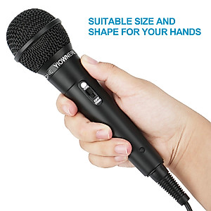 YIOWNER Wired Microphone, Karaoke Microphone, Handheld Microphone for Singing, Mic Karaoke with 2.5m Cable, Vocal Dynamic Mic for Speaker, AMP, Mixer, DVD