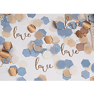Dusty Blue Bridal Shower Decor, Love Confetti For A Wedding Shower or Bridal Brunch and Bubbly, 520 pieces
