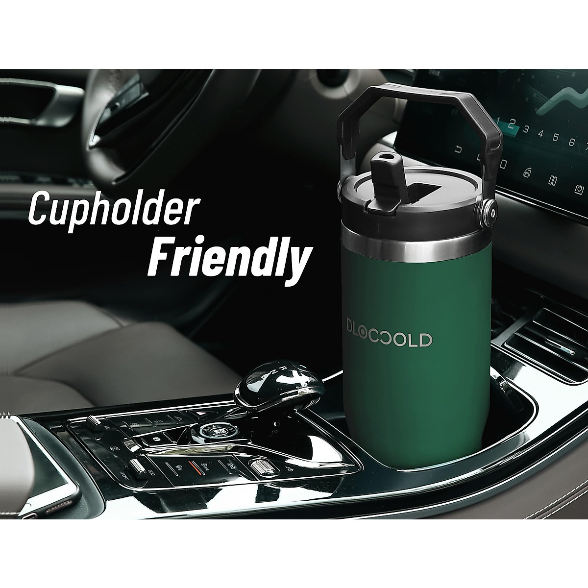 DLOCCOLD 40 oz Tumbler with Flip Straw & Handle,Stainless Steel Leak Proof Tumbler,Double Walled Insulated Water Bottle,Reusable Cup, Portable Travel Mug Fit in Cup holder