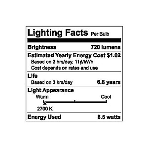 GE Basic 8-Pack 60 W Equivalent Warm White 2700k A19 LED Light Fixture Light Bulb
