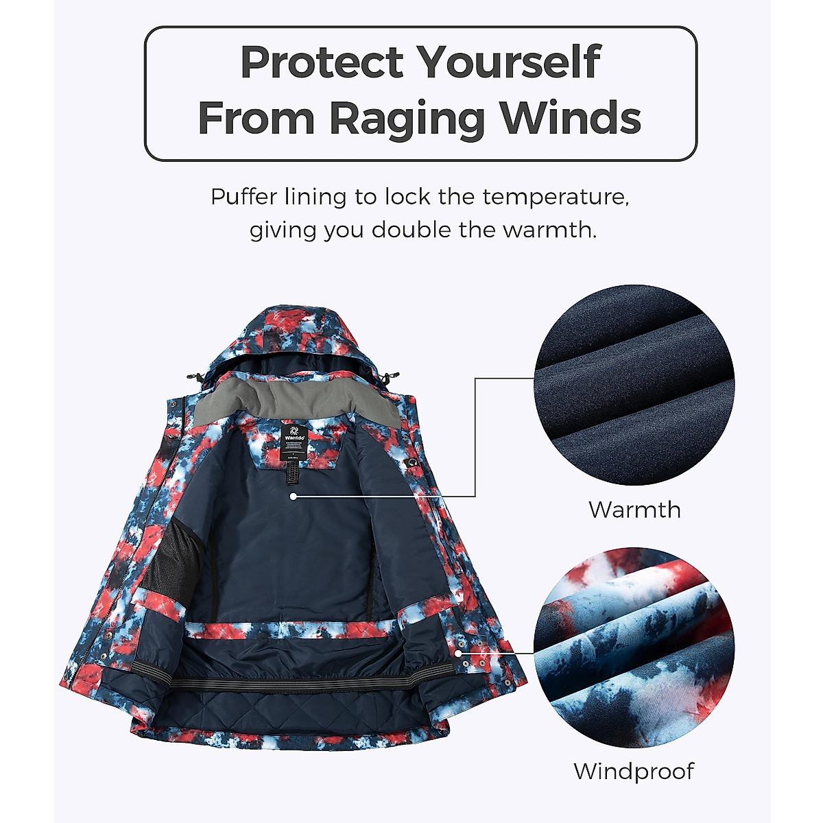 wantdo Women's Mountain Waterproof Ski Jacket Windproof Winter Warm Snowboard Jacket Navy S