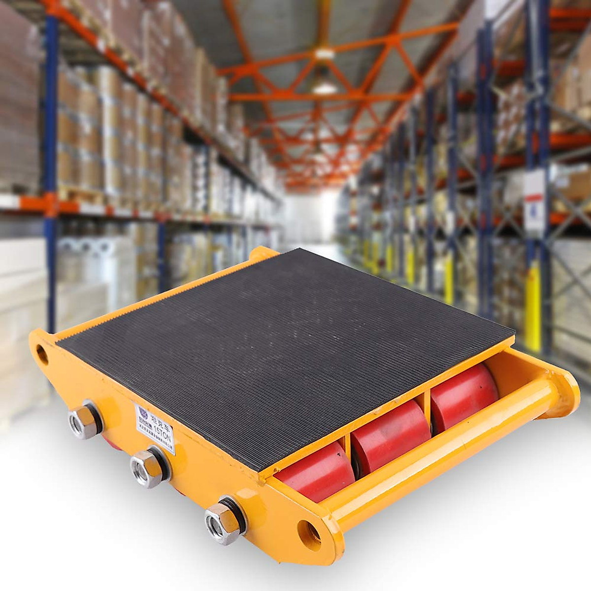 Industrial Machinery Mover, 15T Machinery Skate 33000LBS Machinery Skate Dolly with 9 Rollers, 360 Degree Rotation Machine Dolly Skate Moving Skate Mover Skate, Heavy Duty Moving Equipment