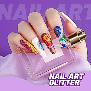 12 Pieces Fine Glitter, FANDAMEI 12 Colors 10g Glitter Shake Jar Set, Extra Fine Glitter Powder for Arts, Crafts, Painting, Decoration, Body Face Makeup, Nail Art, Pigment