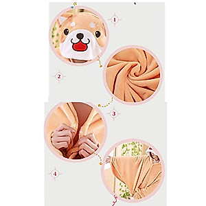 FUYU Cute Dog Cloak Blanket Soft Plush Throw Blanket Shiba Inu Cosplay Cloak