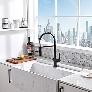 Touchless Pull Down Kitchen Faucet with Sprayer, APPASO Motion Sensor Activated Hands-Free Automatic Kitchen Faucet, Inducing Single Handle Smart Faucets for Kitchen Sink, Solid Brsss, Matte Balck
