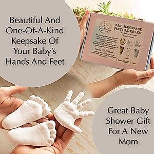 Sweet Memories Baby Hands and Feet Casting kit for Babies 0-9 Months, Makes 2-8 Casts - DIY Hand and Footprint Keepsake, Infant Imprints, New mom Baby Shower Christmas Gift