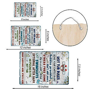 N NAMESISS All Over Printed Sign, Personalized Hot Tub Sign, Hot Tub Signs, Hot Tub Decor, 8", 12", 18" Wood Sign, Hot Tub Decorations, Housewarming Gift, Gift for Family, Gift for Friend (03)