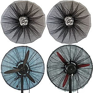 24 Inch Fan Cover, 2 PACK 24" Pedestal Fan Dustproof Cover for Kids Children Finger Protection,Fan Mesh Cover for 24~26 in Stand Up Round Fan for Garden Home Office Shop Playground,Washable,Reusable